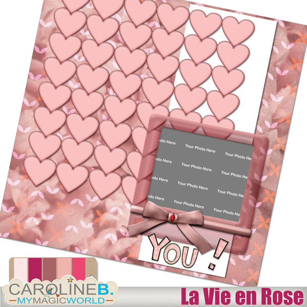 La Vie en Rose QuickPage 01 - Caroline B. Design - Digital Scrapbooking