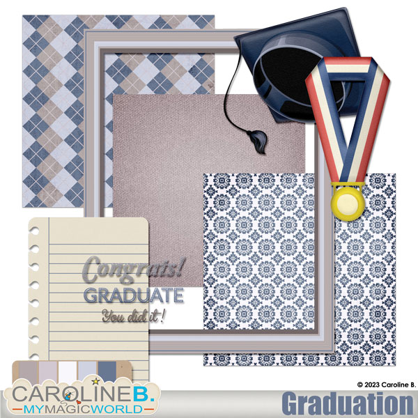 Graduation Mini Set 01 [3PP – 6EL] - Caroline B. Design - Digital ...