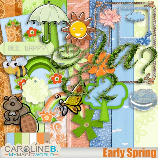 Early Spring Full Kit - Caroline B. Design - Digital Scrapbooking