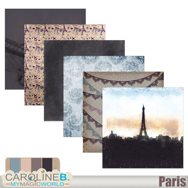 Paris Papers - Caroline B. Design - Digital Scrapbooking